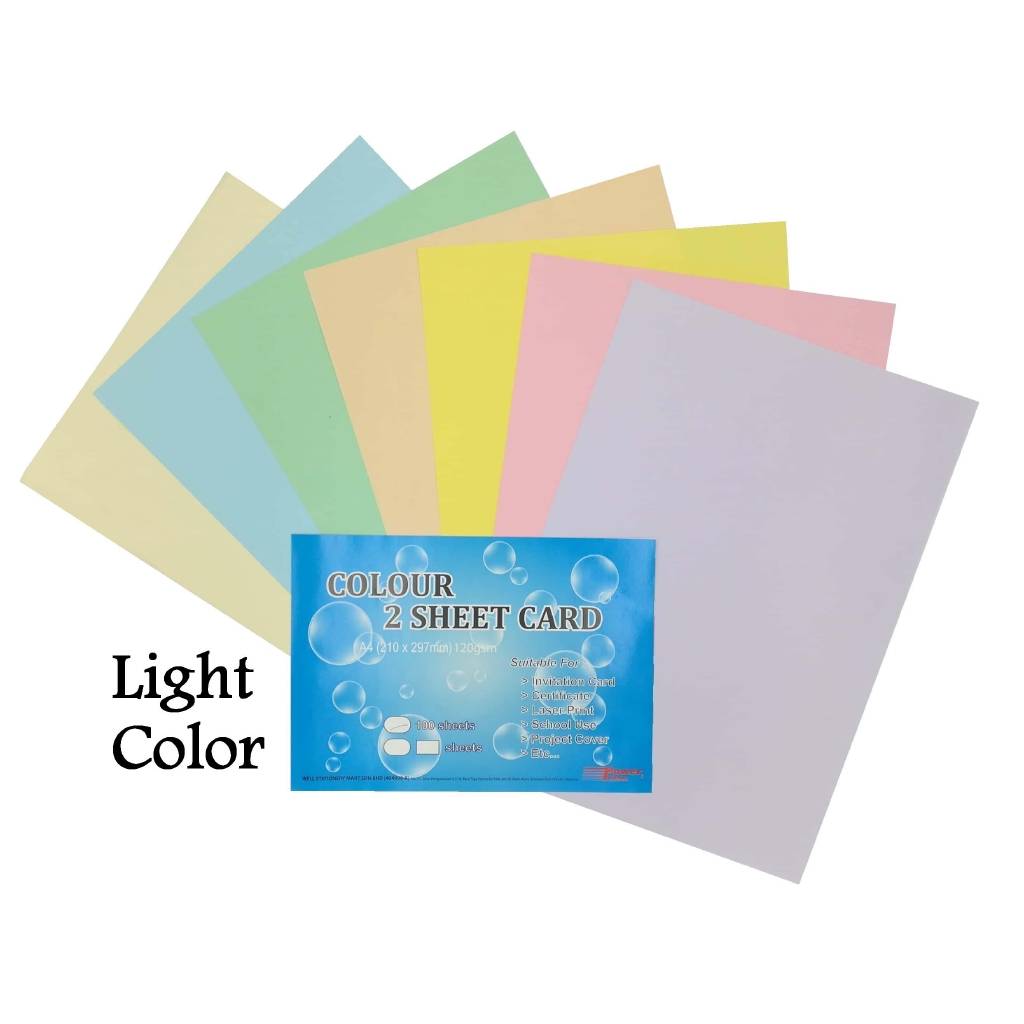 A4 Two Sheet Card 120GM (Light Colour)