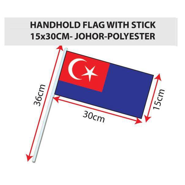 Johor Stick Flag (Hand) 6" X 12"